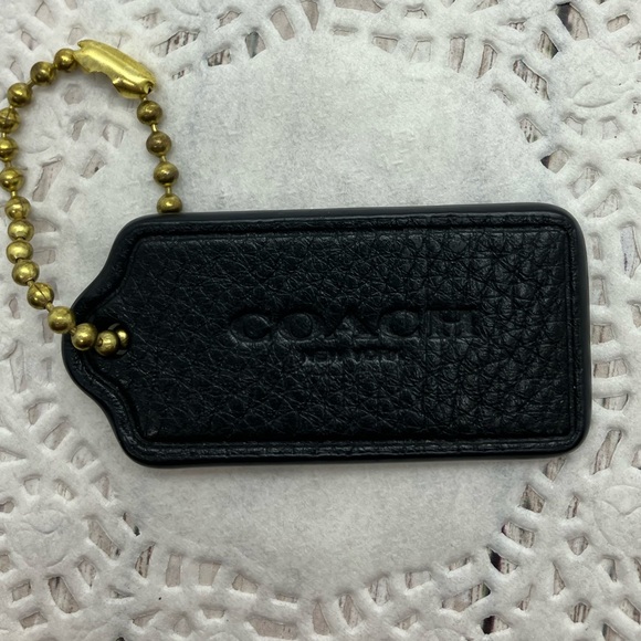 Coach | Bags | Coach Ny Black Leather Hang Tag For Purses | Poshmark